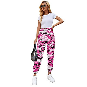 SANGTREE Girls Clothes 2 Piece Set, White Short Sleeve Crop Tops + Purple Camo Cargo Jogger Pants Clothes, 7-8 Years = Tag 140