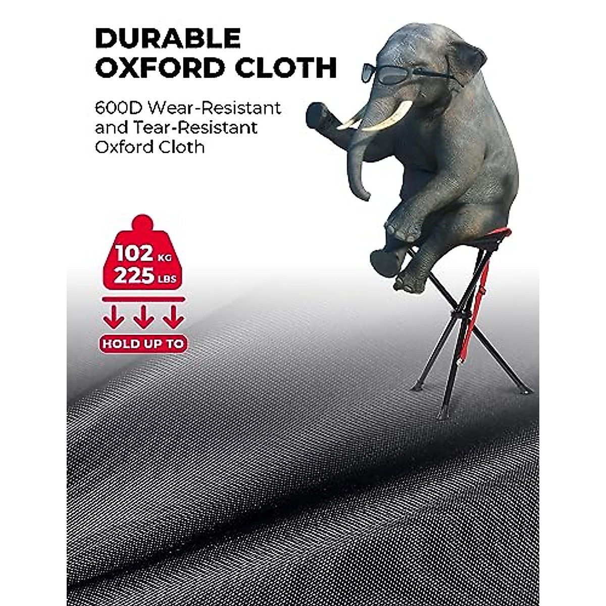 DEERFAMY Folding Camping Tripod Stools, Portable 3 Legs Tall Slacker Chair Tripod Seat for Outdoor Hiking Hunting Fishing Picnic Travel Beach BBQ Garden Lawn with Storage Bag, Red