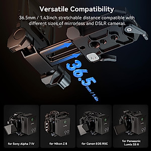 SmallRig V-Mount Battery Plate with Double Quick Release Plate for Arca, Quick Release Chest Pad, 15mm rods, L-Shape Compact & Foldable V Mount Battery Plate for DSLR Cameras, Gimbals & Tripod - 4063B