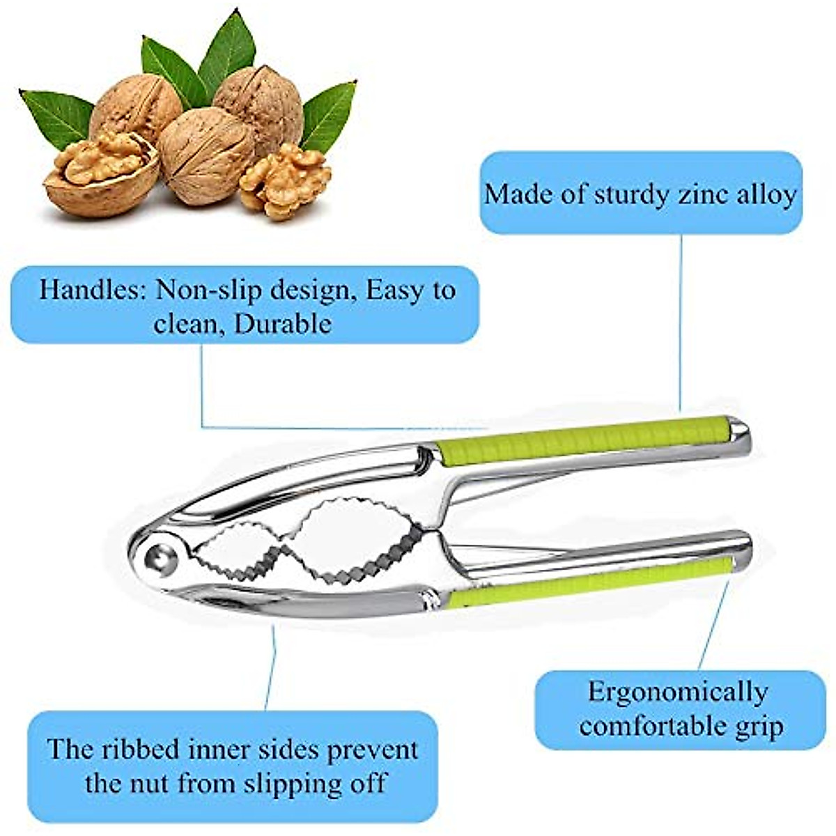 LEFJUBAW Nut Crackers Nutcracker for Walnuts, Tool for Nuts, Nut Cracker Kitchen Tool, Sturdy Nutcrackers Opener Tool Walnuts Pecan Nut, Hazelnuts, Almonds Brazil Nuts Or Other Nuts