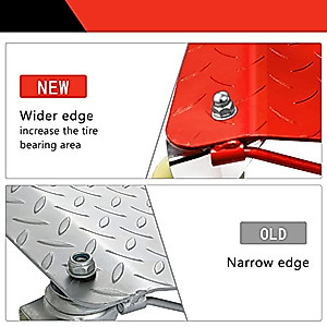 RYFT Car Dollies Heavy Duty Tire Car Skates Wheel Car Vehicle Car Moving Dolly with Brakes 6000lbs Capacity, Red, Set of 4