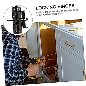 OSALADI 90 Automatic Closing Hinge Heavy Duty Door Closer Heavy Duty Hinges Exterior Door Hinges Spring Hinge Folding Leg Hinge Springs Manganese Steel Black Small Hinges Spring Door Hinge