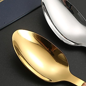 Aimilan 24 Piece Gold Silverware Set for 6, Imitation Wooden Handle Flatware Cutlery Set for Home Kitchen Restaurant, Mirror Finish, Dishwasher Safe (24-Piece for 6)