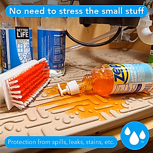 Xtreme Mats Waterproof Under Sink Mat (Gray 25" 1/4 x 19 1/4) Shelf Liner Cabinet Liner for Home Bathroom Vanity Cabinets Plumbing Leak Water Damage Prevention Flexible Under Bathroom Sink Driptray