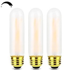 Yaoten T10 Dimmable Led Bulb, Frosted Led Light Bulb, 2W Equal to 25 Watt, 2700K Warm White Tubular Edison Bulb, E26 Base, for Cabinet, Displaying Cabinet, Pack of 3