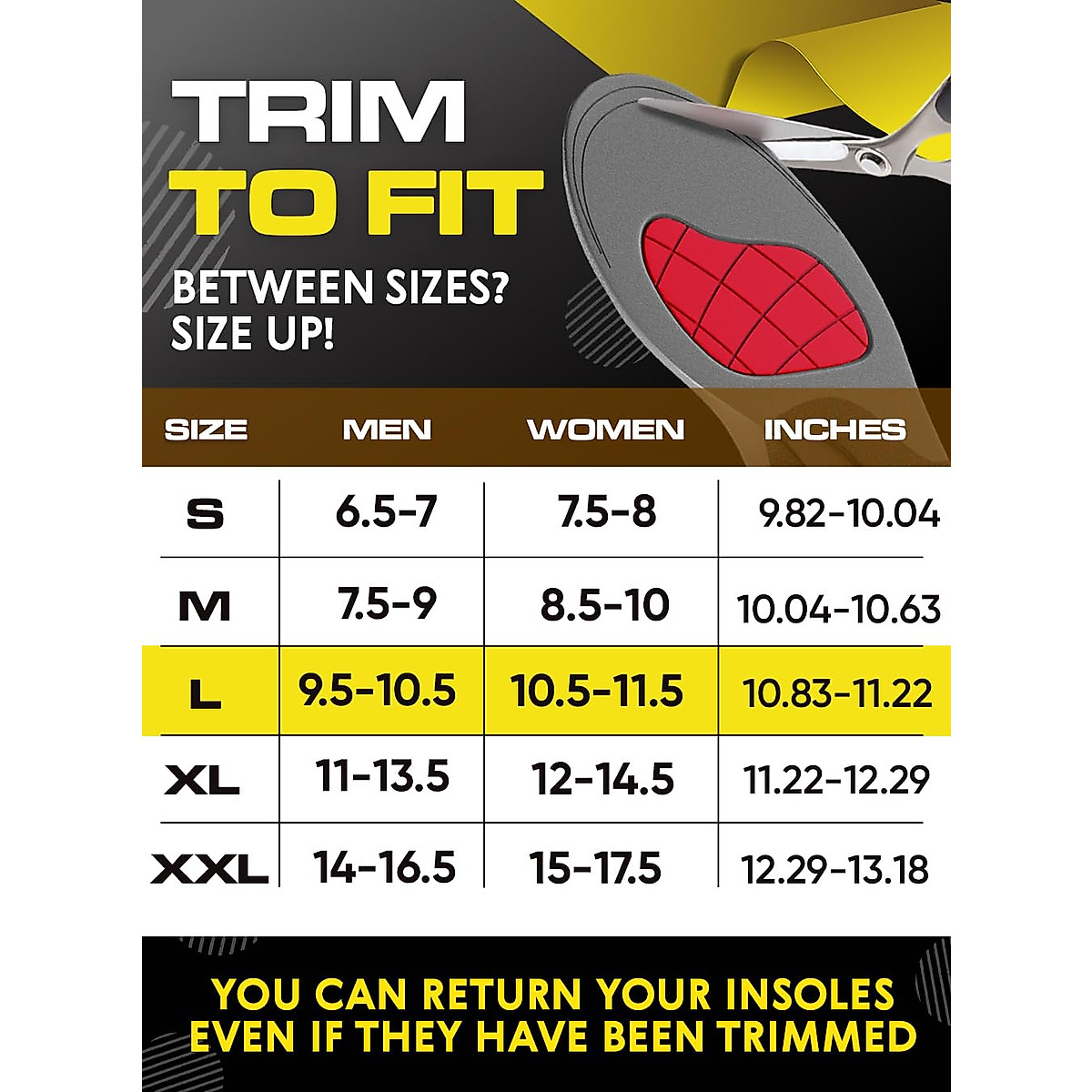 (New) Work Orthotic Insoles - Anti Fatigue Medium Arch Support Shoe Insert Men Women - for Plantar Fasciitis Flat Feet Leg - Relieve Foot Pain - Work Boot Insoles for Standing All Day (L, Gray)