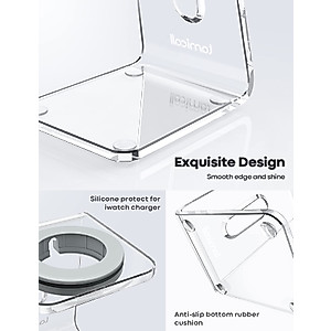 Acrylic Watch Stand for Apple Watch Charger - Lamicall Desk Watch Charging Dock, Transparent Clear iWatch Charger Holder Nightstand, Fit for All Apple Watch, Series SE, Ultra, 10/9/8/7/6/5/4/3/2/1