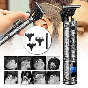 RESUXI Hair Clippers for Men Hair Trimmer for Barbers,Professional Cordless T Blade Trimmer, Beard Edger Liners,Barber Shavers,Ornate Knight Close-Cutting Hair Machine