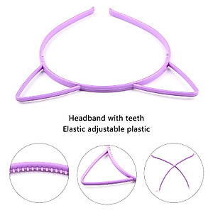 Jaqakid 25PCS Cat Ears Headbands Plastic Kitty Hairband Hair Hoops Party Costume Daily Decorations Bunny Bow Headwear Cats Accessories for Women Girls Wearing and Party Decoration