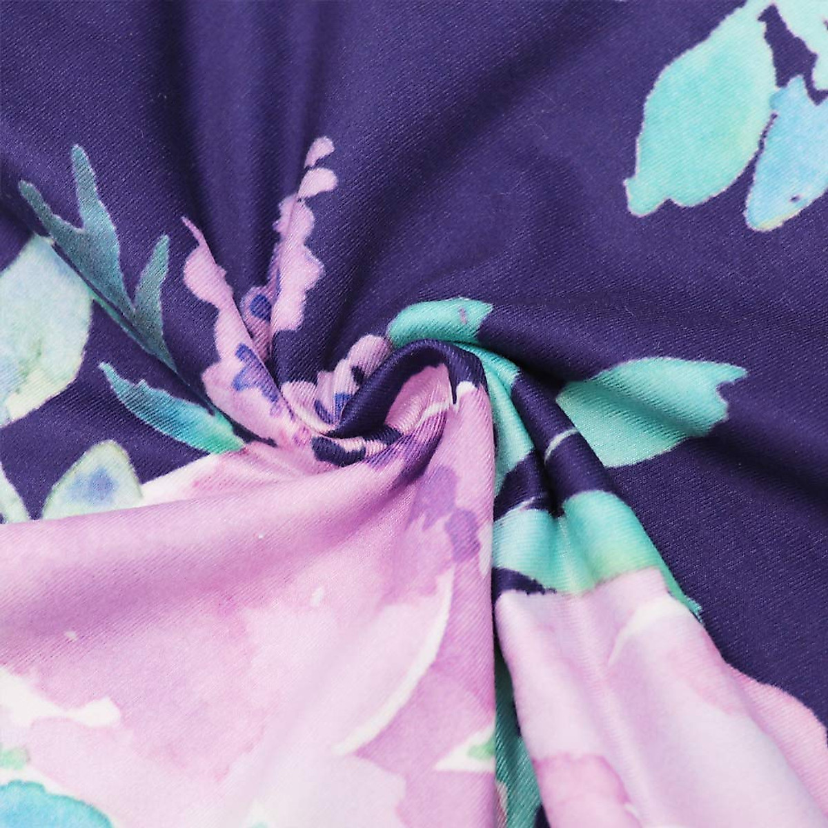 Newborn Swaddle Blanket with Beanie Set,Soft Stretchy Blanket for 0-3 Months Baby Boys and Girls(Purple Flower)