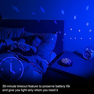 GE LED Moon and Star Night Light, Night Light for Kids, Tap Light, Battery Operated, Star Projector, Projector Light, Ideal for Kids Bedrooms, Playroom, Nursery, 17457