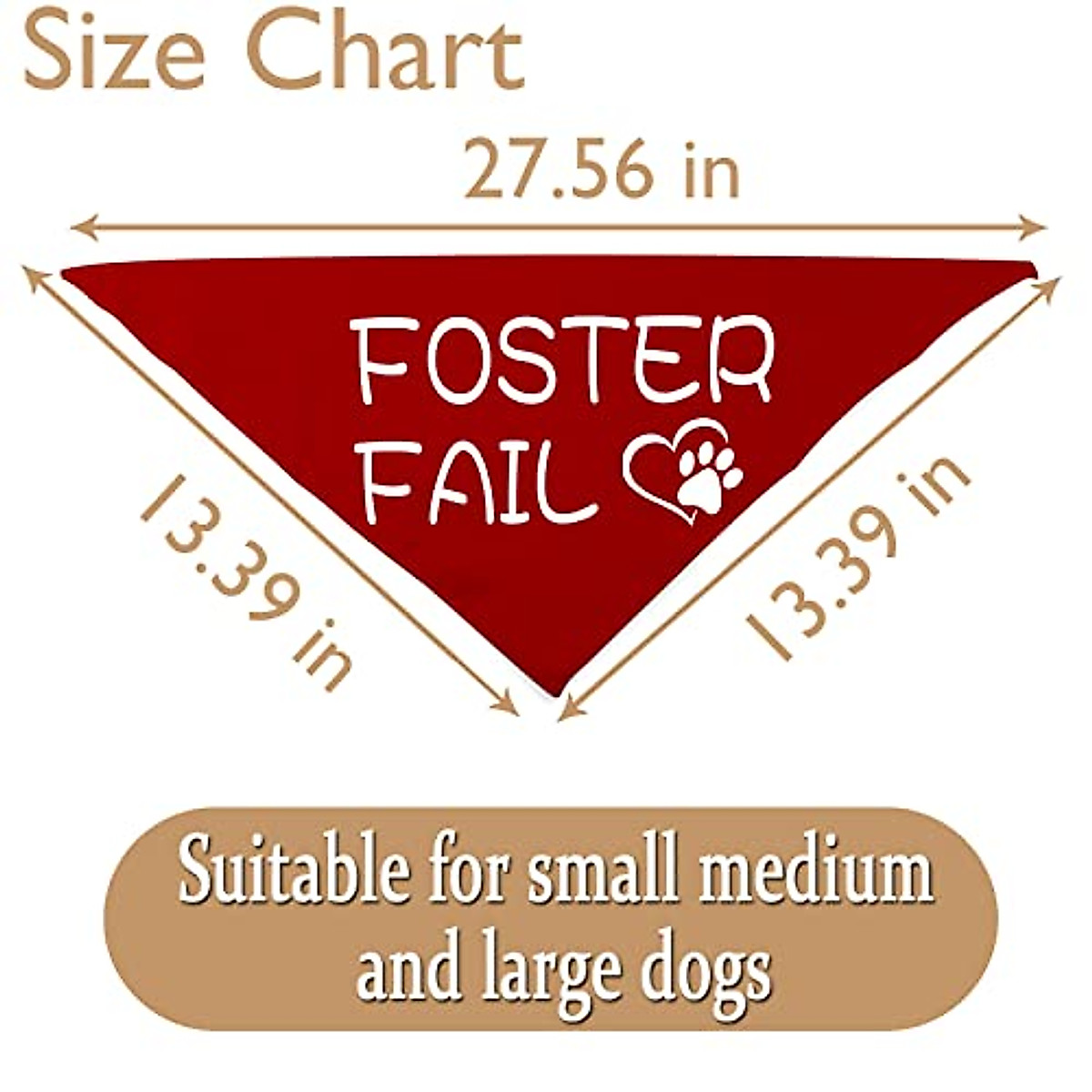 JXGZSO 1 Piece Adoption Rescue Dog Foster Fail Dog Bandana Dog Dog Lovers Bandana (Foster Fail D)