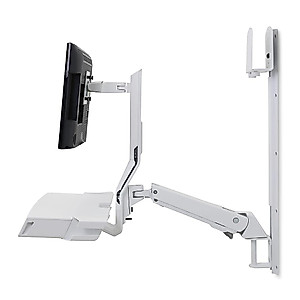 Ergotron StyleView Wall Mount for Monitor, Keyboard, Bar Code Scanner, CPU, Mouse - White - 1 Display(s) Supported24 Screen Support - 31.97 lb Load Capacity - 75 x 75, 100 x 100 VESA Standard