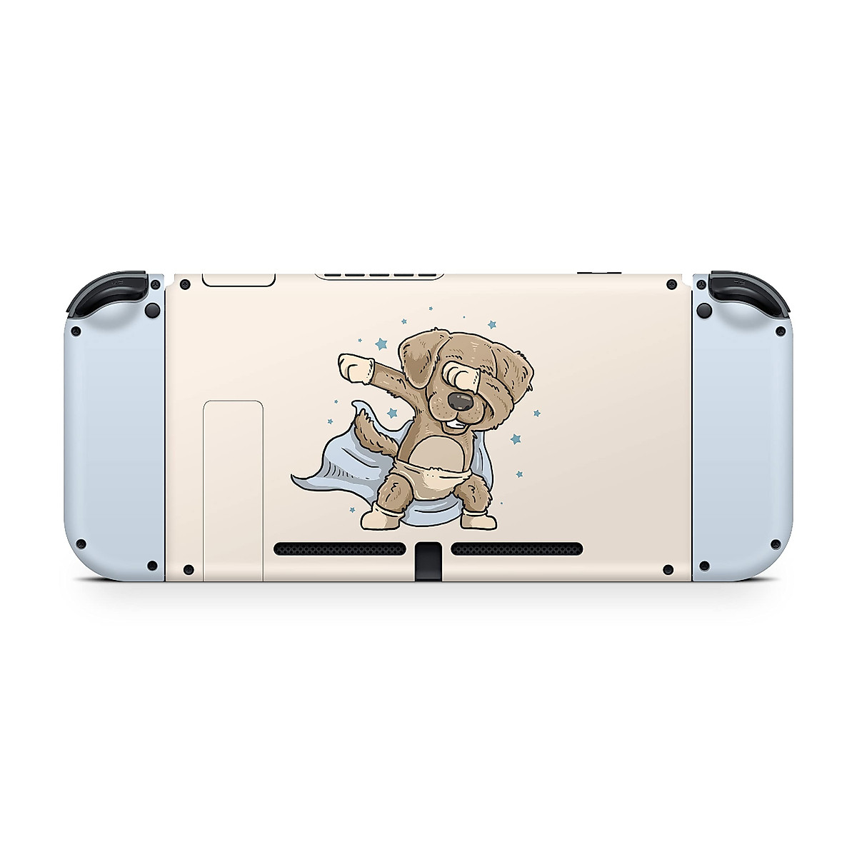 Tacky Design Cute Dog Skin Compatible with Nintendo Switch Skin Wrap Cover, Kawaii Blue Skin for Nintendo Switch Stickers, Premium Vinyl 3M Full Wrap Decal, Compatible with Joy-Con, Console, Dock.