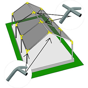 INS Import Canopy Fittings Kit 1 3/8" High Peak Frame Carport Connectors, Full Set for 6, 8, 10 Legs, Choose Size (8 Legs)