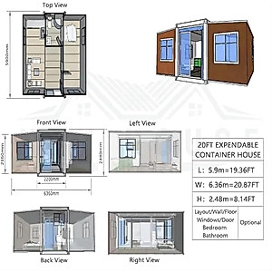 Portable 40ft Prefab Homes Expandable Container Home Folding Living Container Insulated and Weather-Resistant Container Home