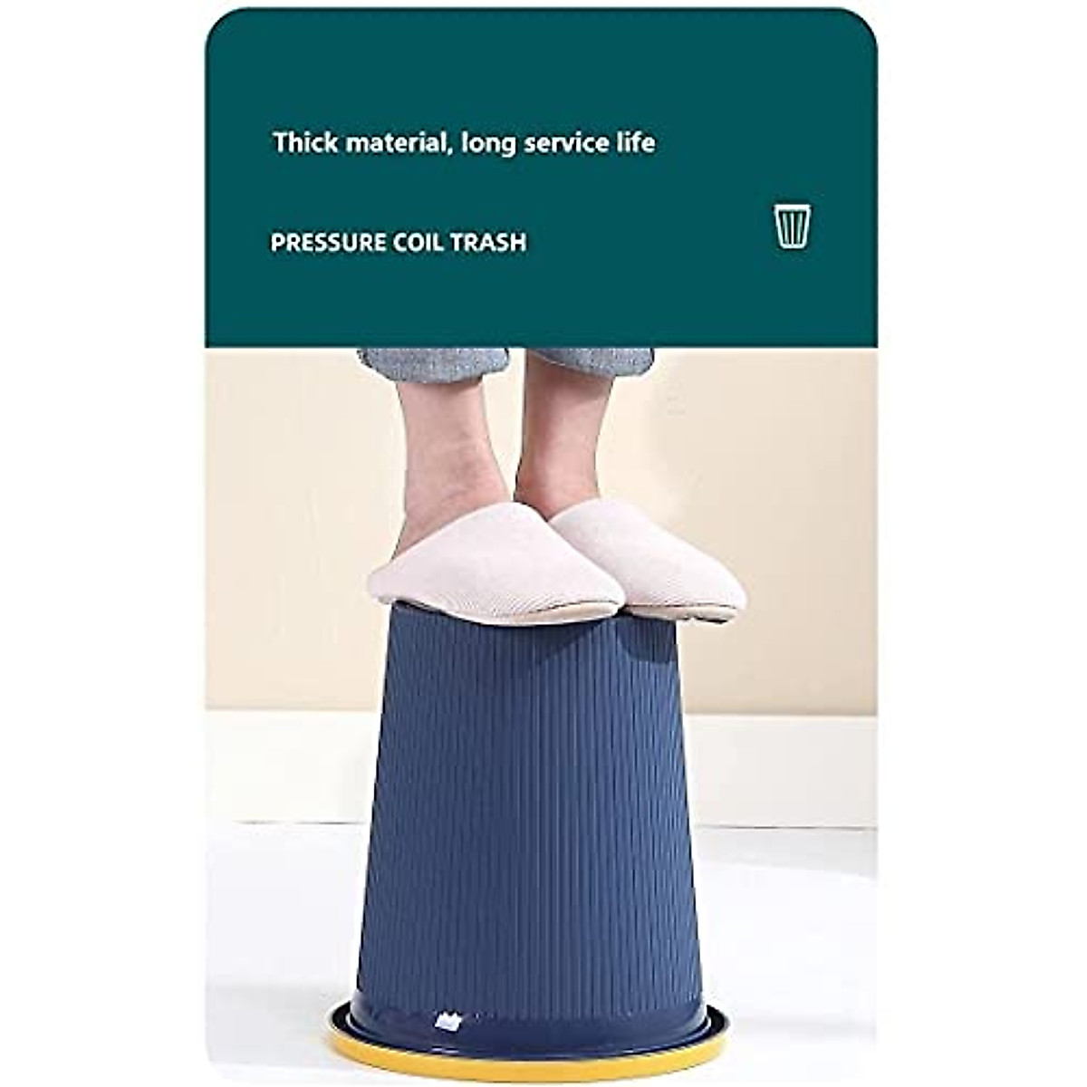 Garbage Container Trash Can Garbage Bin Bedroom Bin Rubbish Basket for Home Office Kitchen Bath Garbage Can/Blue/s (Color : Blue, Size : Small)