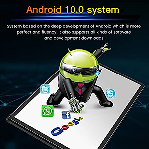 Tablet Android 10.0 Operating System 10.1-inch HD Display Quad Core Processor 2GB RAM and 32GB ROM TF Expansion Support Built-in WiFi Bluetooth GPS Tablet