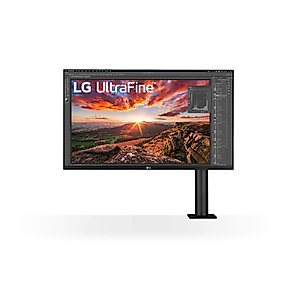 LG 32BN88U-B 31.5” Ergo IPS UHD 4K Ultrafine Monitor (3840x2160) with Ergonomic Stand & C-Clamp, USB Type-C, DCI-P3 95%(Typ.), HDR10 and AMD FreeSync, Black (Renewed)