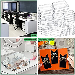 76 Pcs Mixed Sizes Storage Containers Box with Hinged Lid Clear Mini Organizer Plastic Storage Containers Rectangular Empty Small Plastic Containers for Small Items Art Craft Jewelry Projects