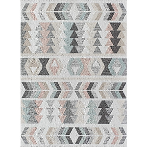 Rugs America Mika Collection MO50A Mint Lime Contemporary Geometric Area Rug 5'0"x7'6"