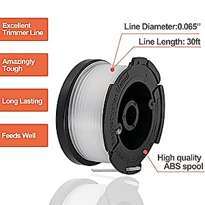 TOPEMAI AF-100 Spool, 0.065" Line String Trimmer Replacement Compatible with Black & Decker AF-100-3ZP GH900 GH600 String Trimmer(8 Pack+2 Spool Cap and Spring)
