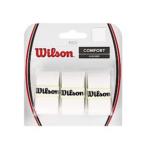 WILSON Tennis Racquet Pro Over Grip, White, Pack of 3