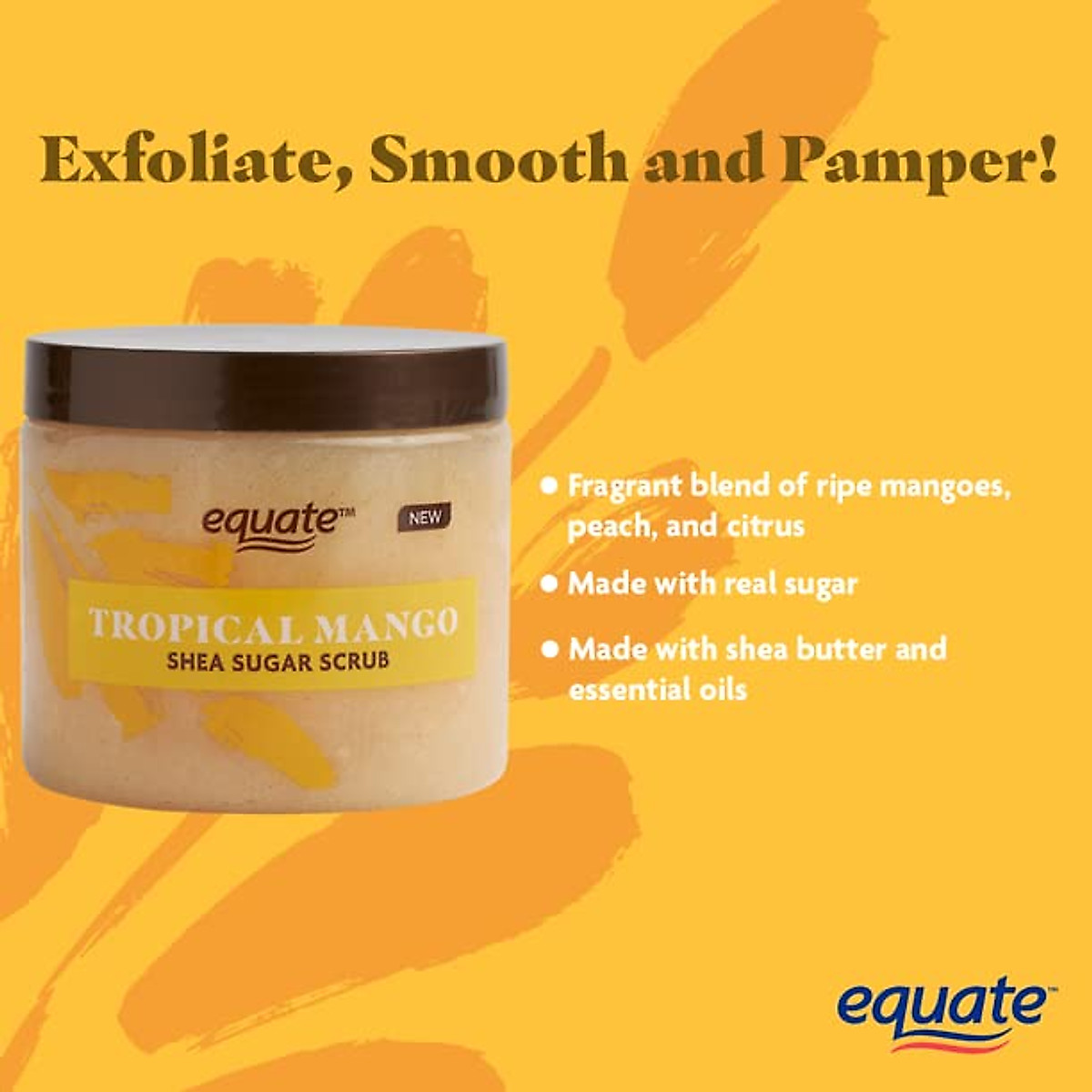 Equate Shea Sugar Scrub Tropical Mango, 18 oz