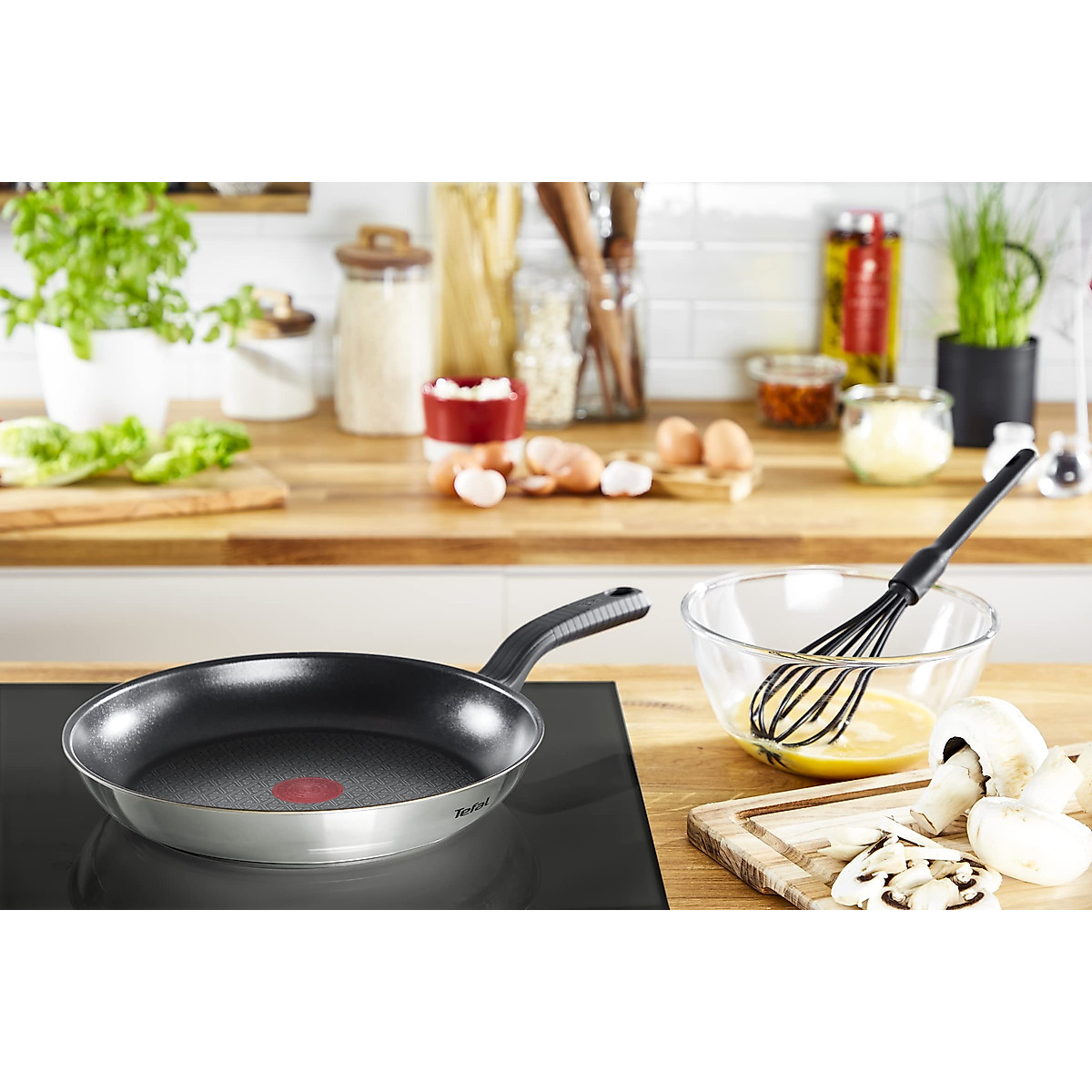 Tefal 30 cm Comfort Max, Induction Frying Pan, Stainless Steel, Non Stick