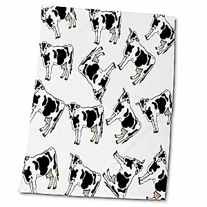 3dRose Florene - Décor III - Print of Cartoon Cow Toss Pattern - Towels (twl-221631-2)