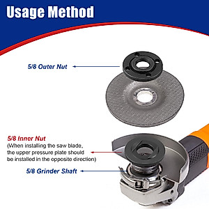 NYXOVA 7PCS Angle Grinder Nut Angle Grinder Wrench Kit, 1PCS Angle Grinder Wrench and 6PCS Flange Nuts, Compatible for Dewalt Makita Angle Grinder Flange with 5/8"-11 Threaded Shaft