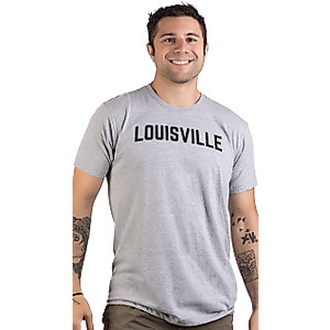 Ann Arbor T-shirt Co. Louisville | Classic Retro City Grey Style Kentucky Bluegrass Derby Men's or Women's Tee - Adult, XX-Large