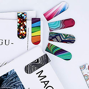 MWOOT 30 Pieces Optical Magnetic Bookmark,Assorted Magnet Book Markers Set,Colorful Magnetic Page Clips Markers for Students Teachers School Home Office Reading Supplies,30 Styles