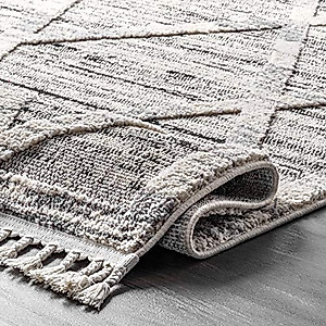 nuLOOM Suri Soft Diamond Trellis Textured Area Rug, 9' x 12', Grey