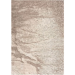 Abani Contemporary Design Beige & Cream 7'9" x 10'2" (8'x10') Area Rug Rugs - Unique Non-Shed Desert Folds Print Living Room Rug