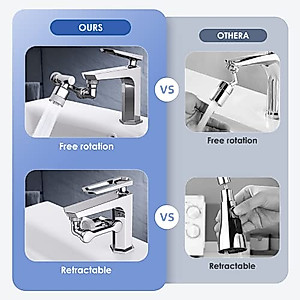 AMIR Universal Rotating Faucet Extender, 1080° Large-Angle Rotating Multifunctional Extension Faucet, Robotic Arm Water Nozzle Faucet Adaptor, Splash Filter Faucet for Bathroom Sink