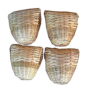 Mcage Finch Bird Bamboo Covered Bird Nest Lot of 4 - Large