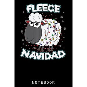 Funny Fleece Navidad Feliz Navidad Sheep Wool Christmas Journal Notebook: 6 x 9 120 Pages College Ruled Notebook | Cute Kawaii Journal Sheep Gifts For ... Christmas Gift For Kids, Teens, Girls, Boys