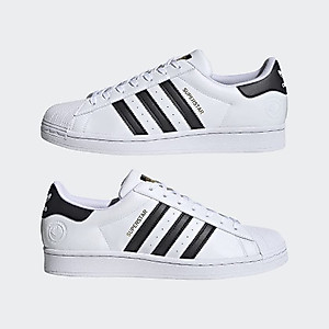 adidas Originals Men's Superstar Discontinued Sneaker, White/Black/Green (Vegan), 10