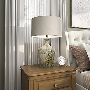 Deco 79 Glass Room Table Lamp Accent Lamp with Faux Mercury Glass Finish, Lamp 16" x 16" x 27", Silver
