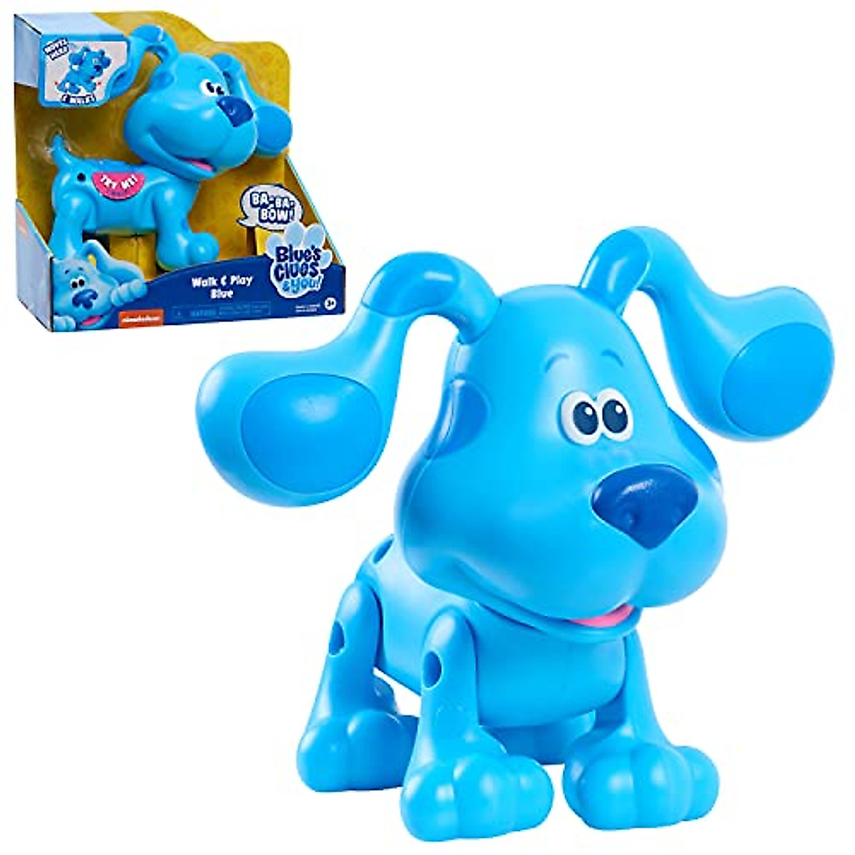 Just Play Blue's Clues & You! Walk & Play Blue, Walking and Barking Interactive Pet, Special Glittery Paw Print, Kids Toys for Ages 3 Up