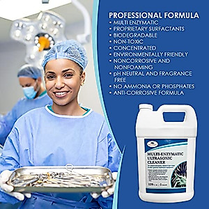 NORTHWEST ENTERPRISES Multi-Enzymatic Ultrasonic Cleaner Solution for Surgical Instrument and Equipment Reprocessing. Concentrated. One Gallon.