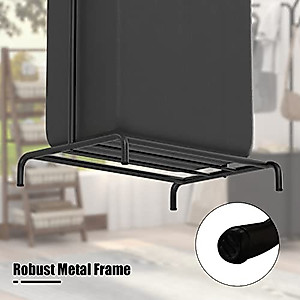 Waktavel Laundry Cart with Hanging Rack, Freestanding Laundry Hamper with Clothing Rack, Laundry Sorter with Hanging Bar and 2 Side Hook for Living Room Bedroom Entrance