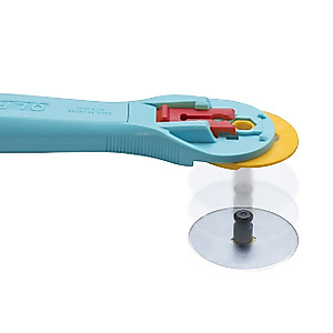 OLFA 45mm Quick-Change Rotary Cutter (RTY-2/C) - Rotary Fabric Cutter w/ Blade Cover for Crafts, Sewing, Quilting, Replacement Blade: OLFA RB45-1 (Aqua)