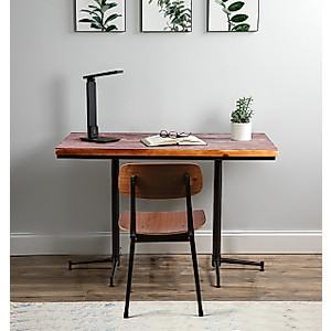 GWAREZ 47.2'' Length Rectangle Solid Wood Top Dining Table with Steady Tripod Base for Dining Room, Kitchen - Black