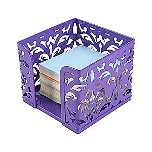 EasyPAG Cute Office Supplies 3 Piece Desk Organizer and Accessories Set - Letter Sorter, Pen Holder,Sticky Notes Holder,Purple