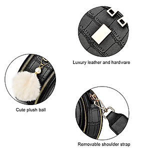 zhongningyifeng Small Circular Crossbody Purse, PU Leather Shoulder Bag for Women, Fashion Handbag Upgrade Waterproof