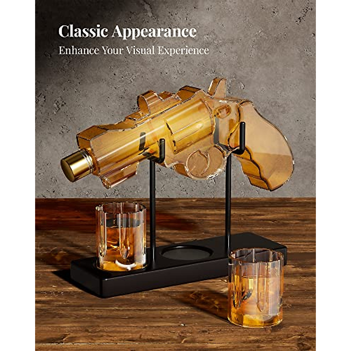 Gifts for Men Dad, Kollea 9 Oz Whiskey Decanter Set with 2 Oz Glasses, Unique Dad Birthday Gift Ideas from Daughter Son, Funny Military Retirement Present, Cool Liquor Dispenser for Home Bar