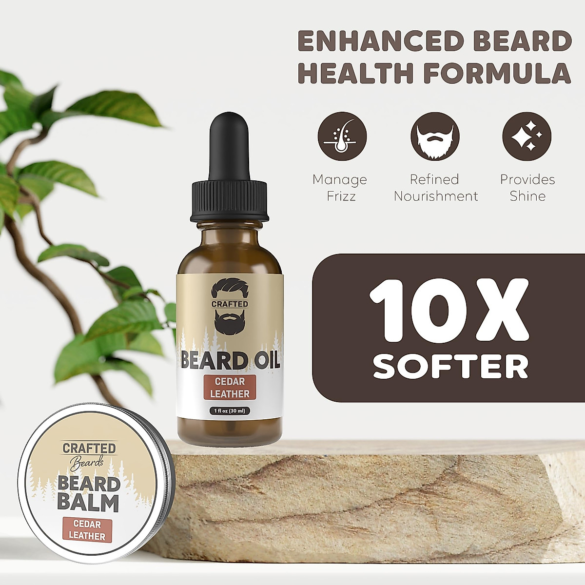 Deluxe Beard Oil and Beard Balm - For a Softer, Smoother, Moisturized Beard - Made with All-Natural and Organic Ingredients - Leave in Conditioner - Beard Care Kit for Men (Orange Cream)