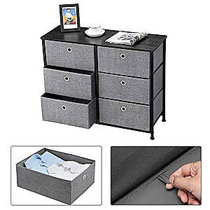 SONGMICS Narrow Dresser with 4 Fabric Drawers Vertical Slim Storage Tower Unit, 31.5", Gray